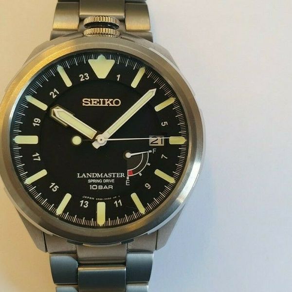 SEIKO PROSPEX LANDMASTER SBDB015 Spring Drive Black Dial Titanium ...