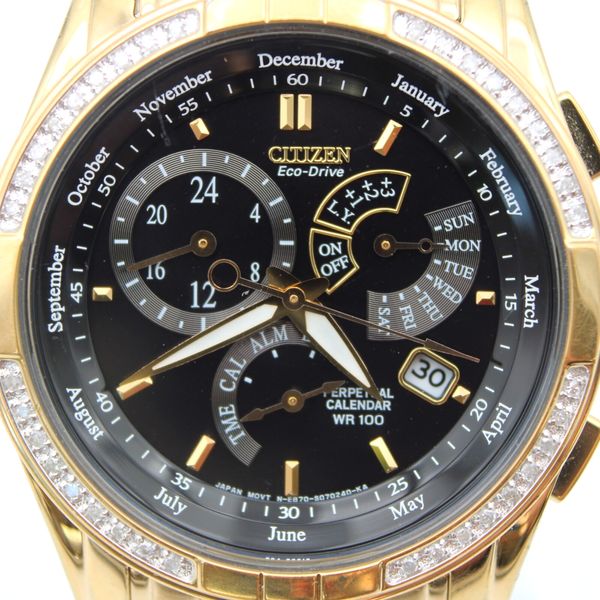 Citizen Eco-Drive E870-S043239 Perpetual Calendar Gold Wrist Watch with ...