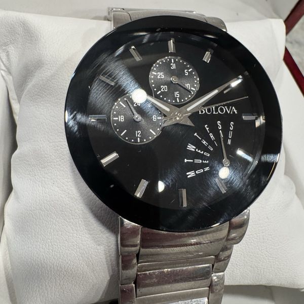Bulova Futuro 96C105 Mens Watch 40mm On Steel Bracelet Black Dial ...