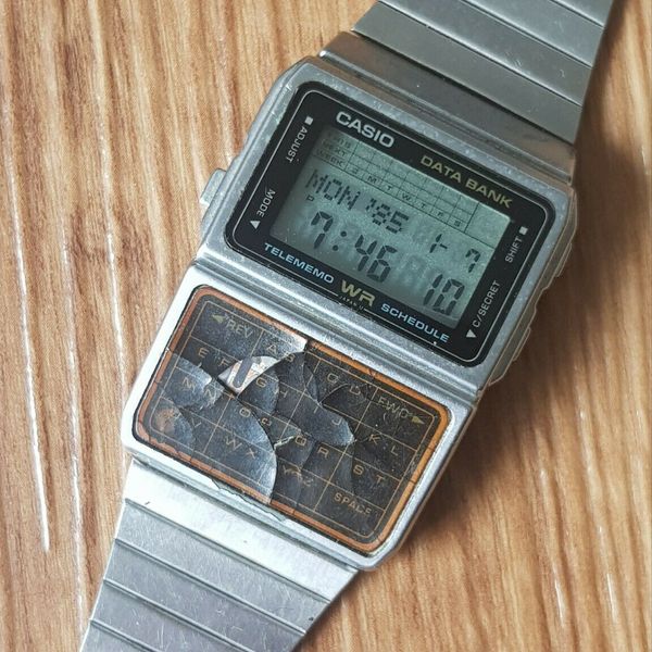Vintage 1980s Casio Data Bank Calculator World Time 676 DBC-610 Digital ...