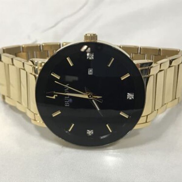 Bulova Men's Modern GOLD Tone Diamond Stainless Steel Watch - 97D116 ...