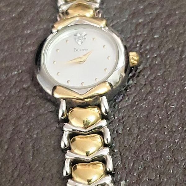 Bulova Heart Watch Women's Two Tone Round Face 98P11 | WatchCharts ...