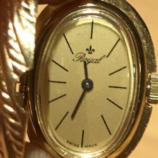 Royal Swiss Made Locket Chain Watch Manual Wind Gold Plated, Excellent ...