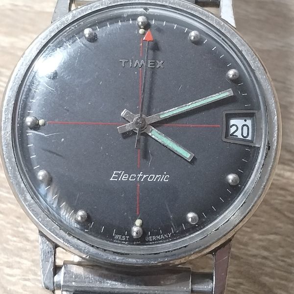 Vintage Timex Electric Watch Model Backset Crown, 10k RGP, Date Window ...