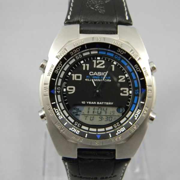 Casio Fishing Gear Illuminator Watch Dual Time Men 40mm w/Instruction ...