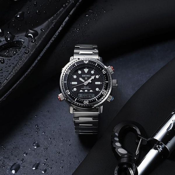 SEIKO ProspeX SNJ033P1 Solar Hybrid Watch Diver's H855 Steel ARNIE ...