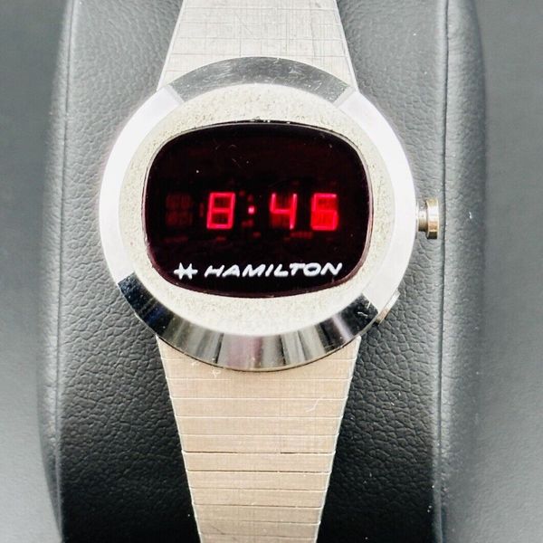 WORKING RARE VINTAGE 70â s HAMILTON Red QED LED 10Kgf LADIES WATCH ...