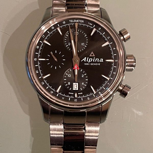 Alpina Alpiner Chronograph Automatic Black Dial Steel Men's Watch AL ...