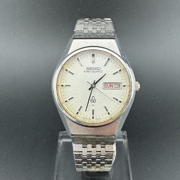 Seiko King Quartz Frosted 0853-8021 Men's Quartz Watch New Battery ...