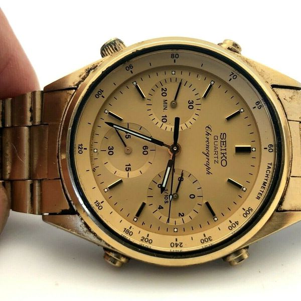 SEIKO Quartz Chronograph 7A28-7029 Gold Filled Bracelet Original Dial Working | WatchCharts ...