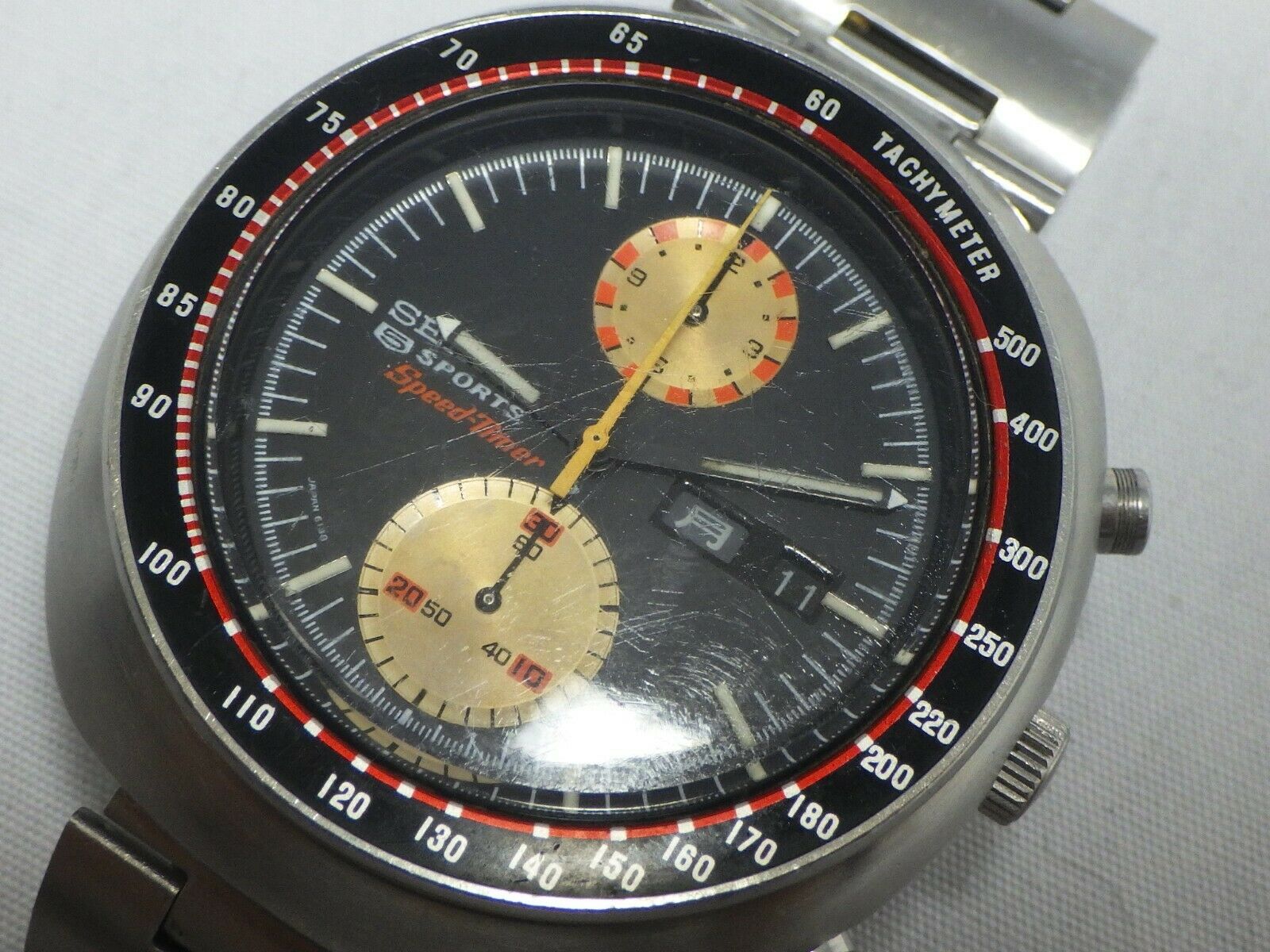 Vintage Seiko 5 Sports Speed-Timer “ UFO “ 6138-0011 Watch *Kanji ...