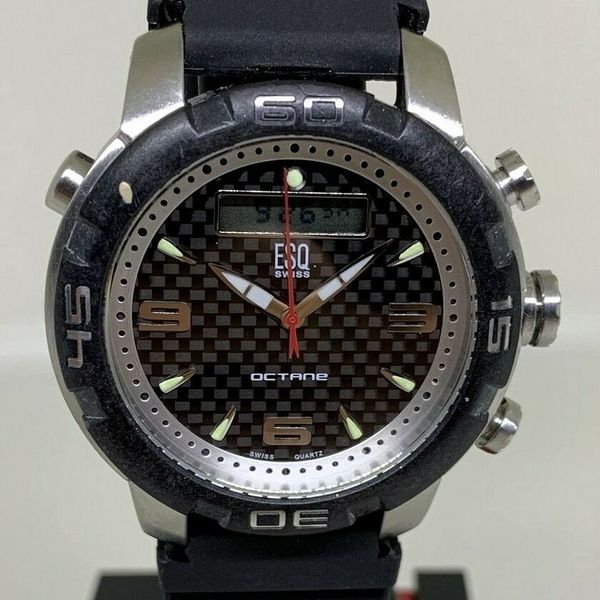 ESQ by Movado E5356 "Octane" Swiss Made Quartz Watch Rubber Strap ...