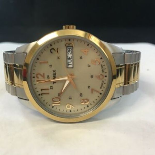 Timex Men's Two Tone Stainless Steel Expansion Watch - T2M935 9J ...