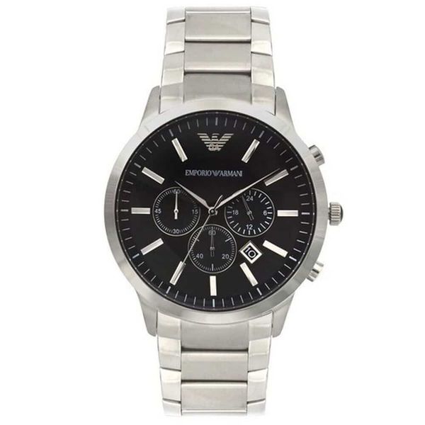 NEW GENUINE EMPORIO ARMANI MENS WATCH AR2460 WRISTWATCH SILVER TONE ...