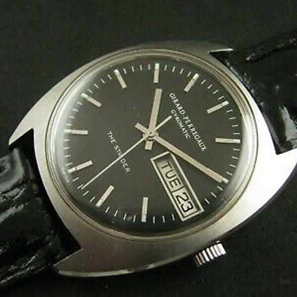Vintage GIRARD PERREGAUX GYROMATIC STRIDER Date Nice Collections ...