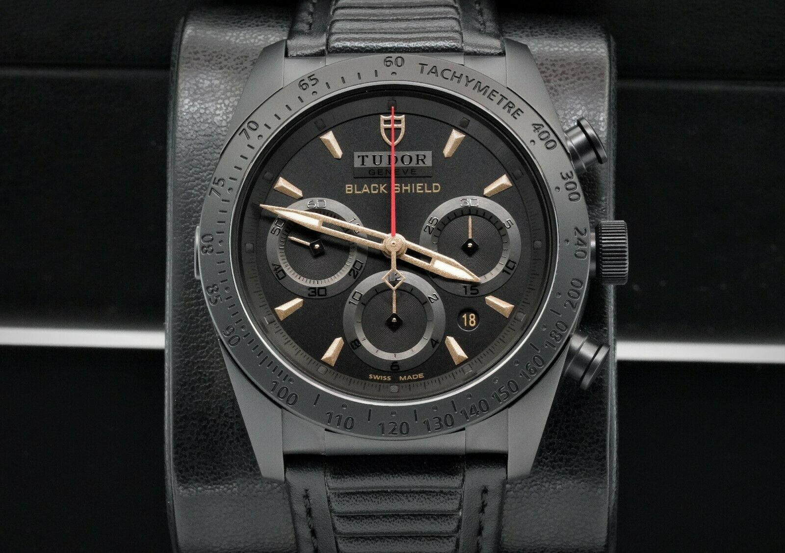 Tudor Fastrider Black Shield With 2 Straps (Black leather and Alcantara ...