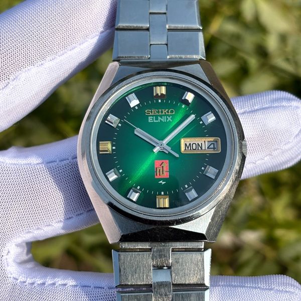 Vintage Seiko Elnix JDM Electronic Emerald Green Sunburst Japan Watch ...