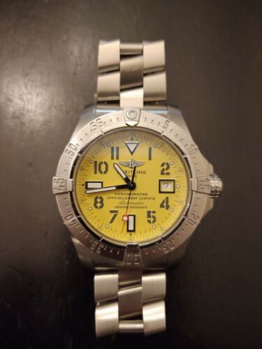 Mensl BREITLING Avenger 2 Seawolf Yellow Dial Automatic Watch A17330 ...