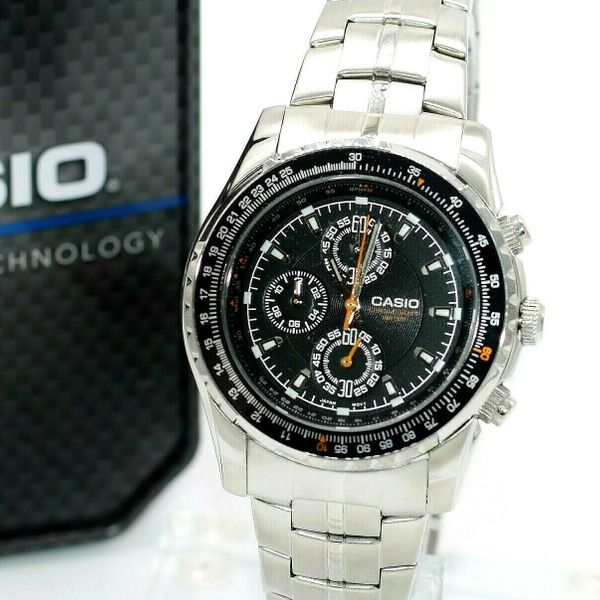 CASIO CHRONOGRAPH PILOT SLIDE RULE BEZEL MTP-4500D MEN'S STAINLESS ...