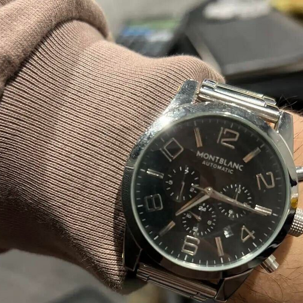 Montblanc 9168 Chronograph automatic watch with stainless steel band ...