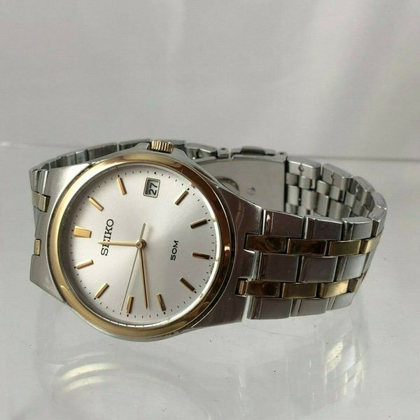 Seiko Quartz 7N42-0EW0 Stainless Steel and Gold-Tone Wristwatch ...