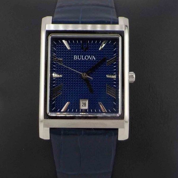 BULOVA SUTTON BLUE DIAL BLUE LEATHER MEN'S WATCH 96B442 $350.00 ...