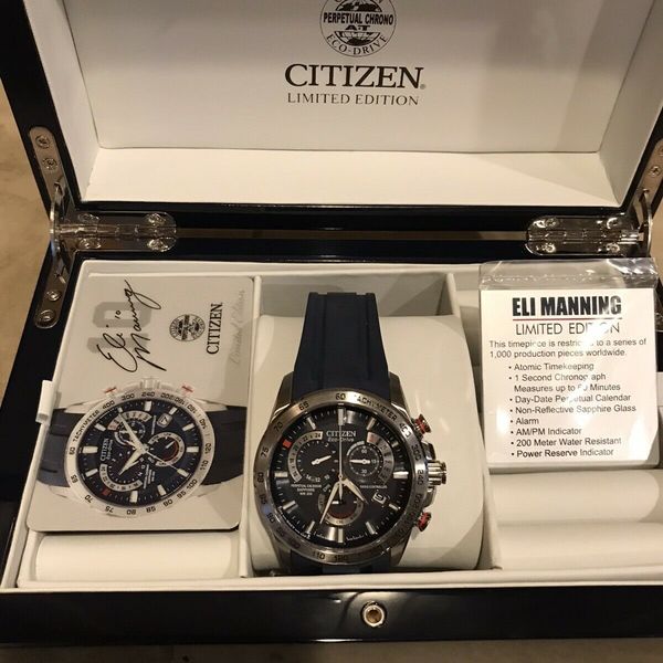 Citizen Eli Manning Limited Edition (1000) Eco-Drive Chronograph Watch ...