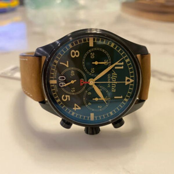 Alpina Quartz Men's Startimer Pilot Military Chronograph Watch ...