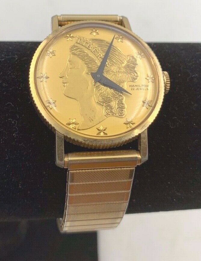 Hamilton 22 Jewels Mens Watch Liberty Coin Face 10KRGP Just Hamilton 22 Jewels Mens Watch Liberty Coin Face 10KRGP Just