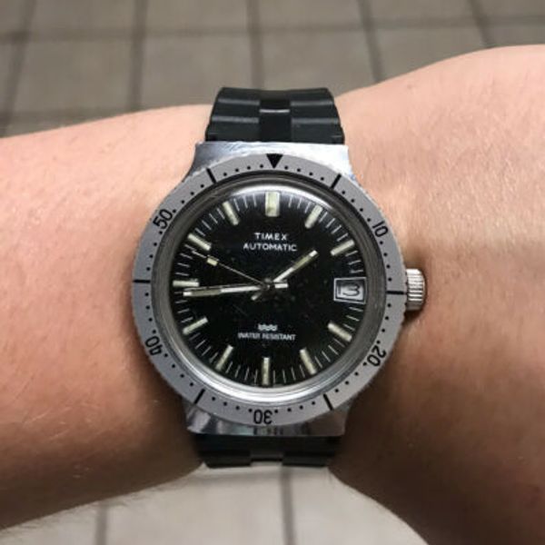 Vintage Mens Timex Automatic Divers Watch WORKS!! | WatchCharts Marketplace