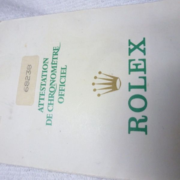 100% original Rolex reference 68238 Warranty Paper from serier S ...