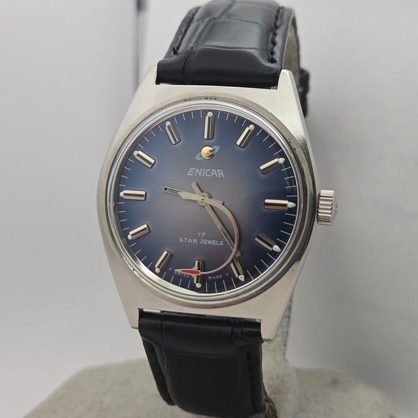 Vintage ENICAR men's manual wind watch AR-160 Rocket second hand swiss ...