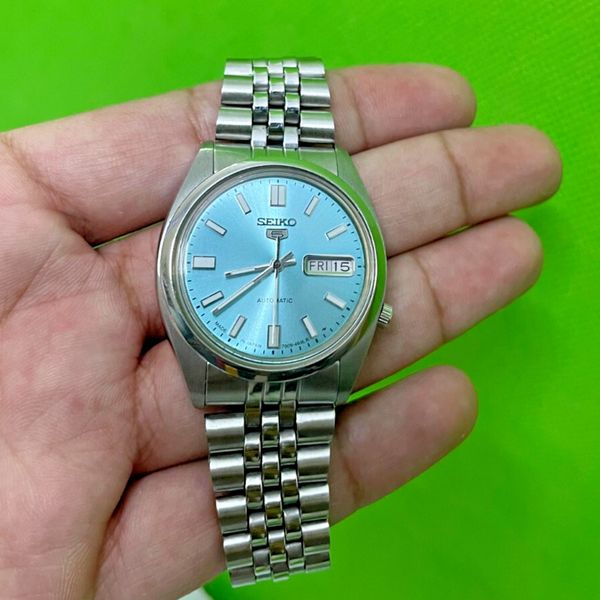 Seiko 5 Automatic Men's Watch - Light Blue Dial - Day/Date Display ...