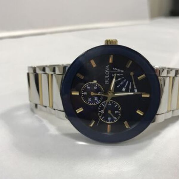 Bulova Modern Blue Dial Two Tone Men's Watch - 98C123 MSRP: $425 ...