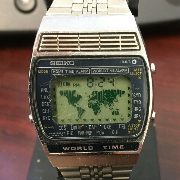 Vintage Seiko A239-502A World Time Digital LCD Colectable Watch New ...