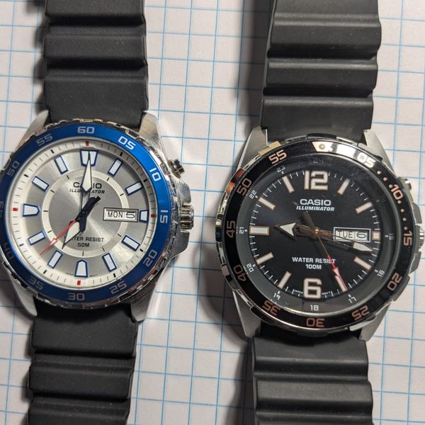 Two Casio Illuminator Dive Watches = MTD-1079 and MTD-110 | WatchCharts ...
