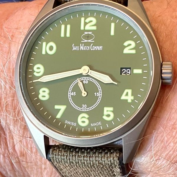 [$155 USD] FS: Swiss Watch Company SWC Green Dial Ark Titanium Swiss ...