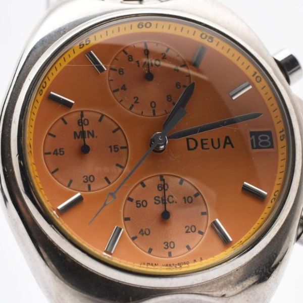 Seiko Alba DEUA Men's Vintage Chronograph Watch Orange Dial 42mm ...
