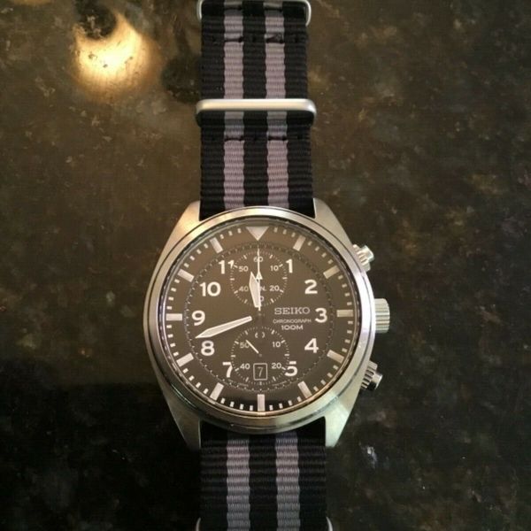 Seiko chronograph pilot aviator watch field watch | WatchCharts Marketplace