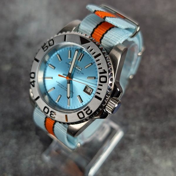 Seiko MOD Custom Gulf Diver 40mm NH35 Sapphire crystal - Travel Case ...