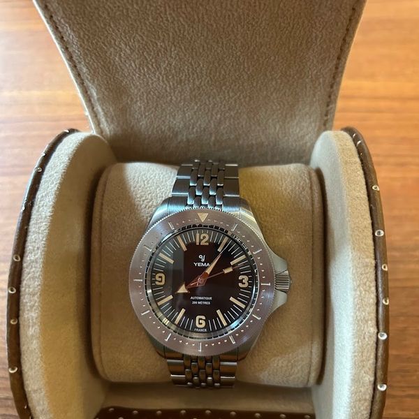 Yema Diver Automatic Watch (with original box, papers, and leather ...