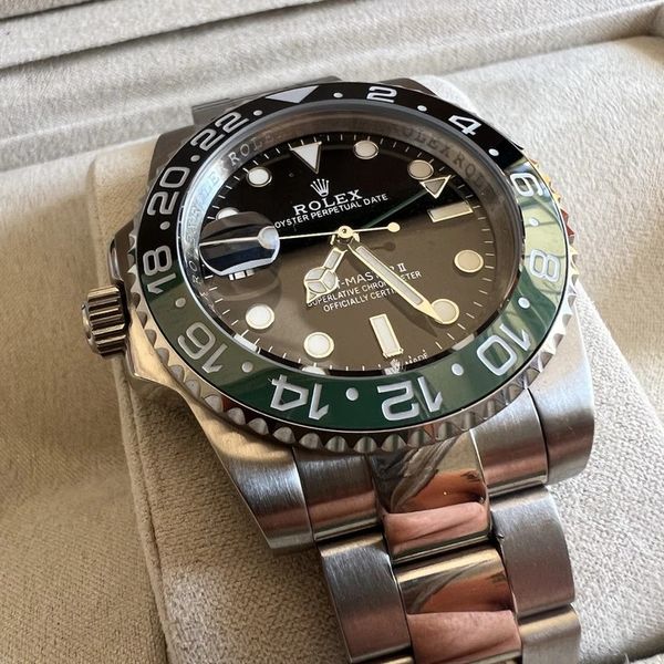 Rolex GMT-Master II â Spriteâ Black & Green Dial with Silver - W/Box ...