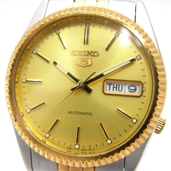 VTG SEIKO 5 SNXJ92 Five Day-Date 7S26-0500 Gold Dial Automatic Watch Datejust | WatchCharts ...