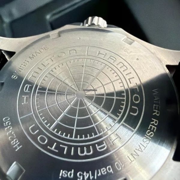 Hamilton Khaki Automatic Men's Watch Black Dial Extra Strap Box Papers ...