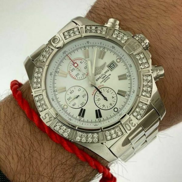 Breitling SuperAvenger 48mm Automatic 2.00 ct. Double Row Diamond Bezel ...