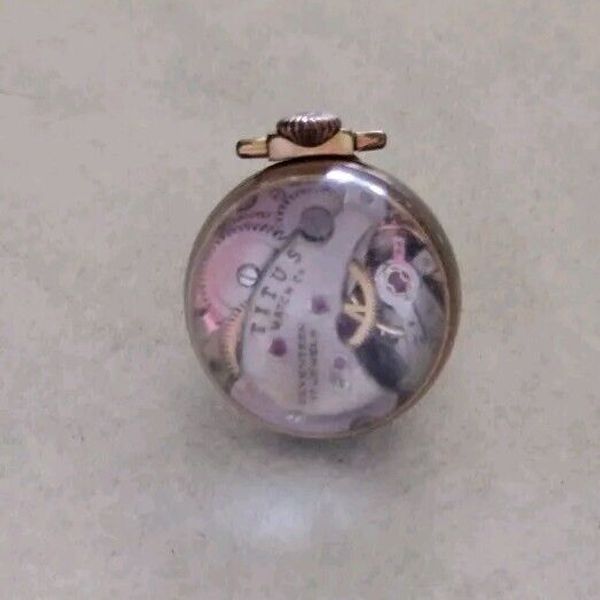 Vintage 60â s Titus Ball Watch 17 Jewels Swiss Glass Orb Steam Punk ...