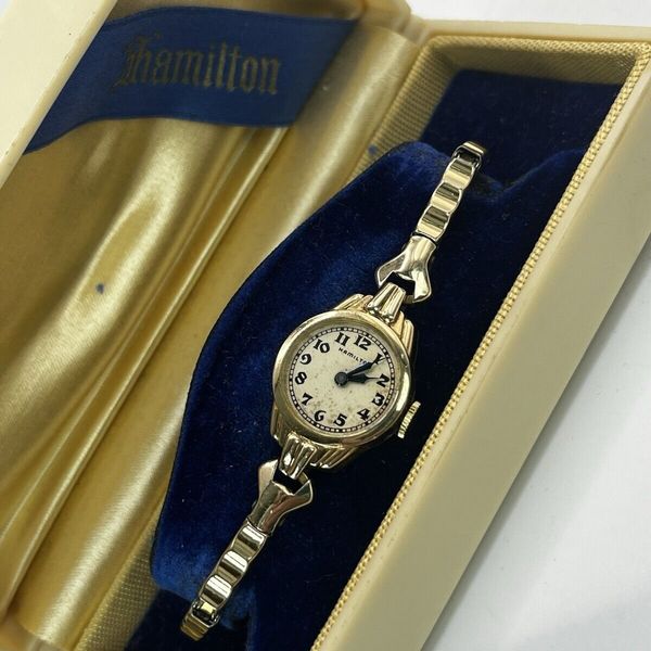 VTG 1930s Hamilton Ladyâ s Manual Wind 10k Gold Filled Watch Original ...
