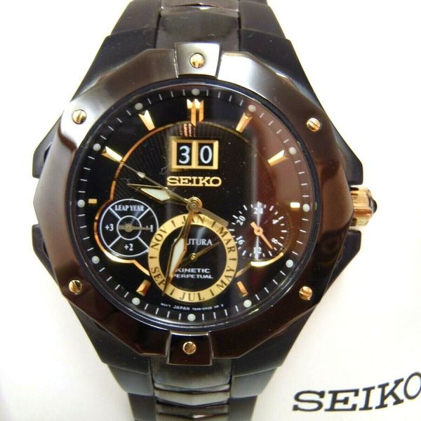 SEIKO COUTURA MEN'S PERPETUAL CALENDAR KINETIC SNP017 7D46-0AC0 NEW IN ...