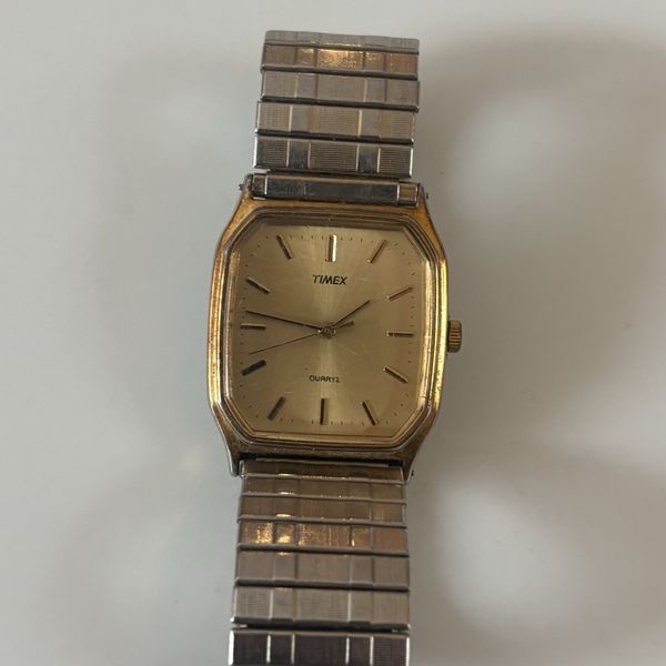 Working Vintage Timex LA CELL Gold Tone Quartz Analog Men's Tank Watch ...