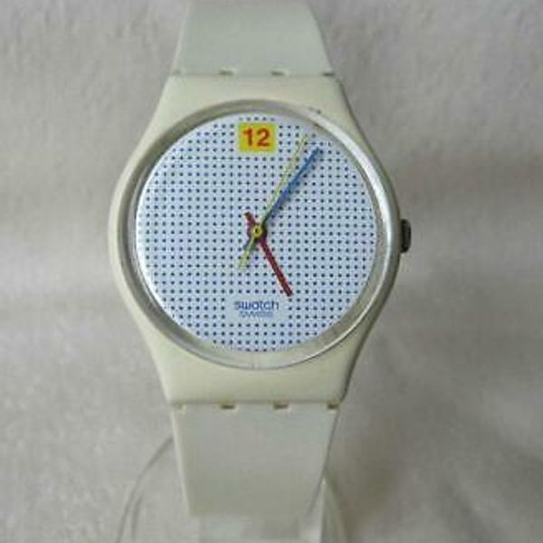 SWATCH - GW104 - Dotted Swiss - 1985 - Std Gents Coll - Swiss Analog ...